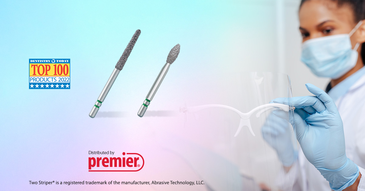 Two Striper® - top-performing diamond burs distributed by Premier Dental