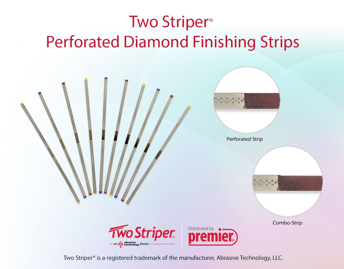 Premier Dental | New! Two Striper® Perforated Diamond Finishing Strips
